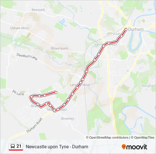 21 Route: Schedules, Stops & Maps - Durham (Updated)