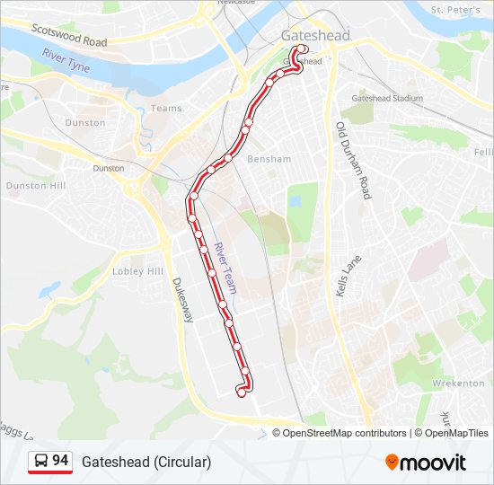 94 Route: Schedules, Stops & Maps - Team Valley (Updated)