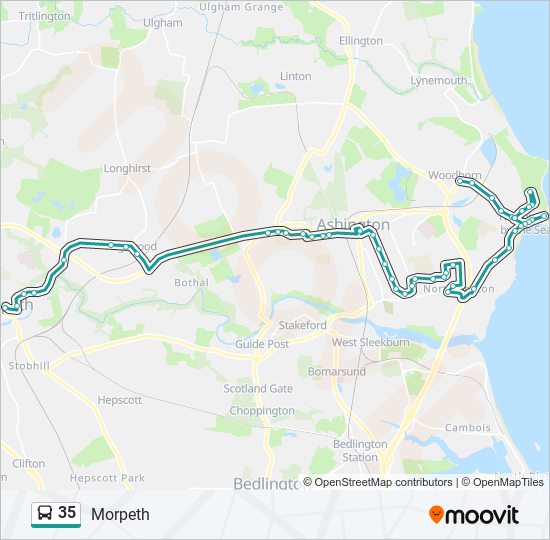 35 Route: Schedules, Stops & Maps - Morpeth (Updated)
