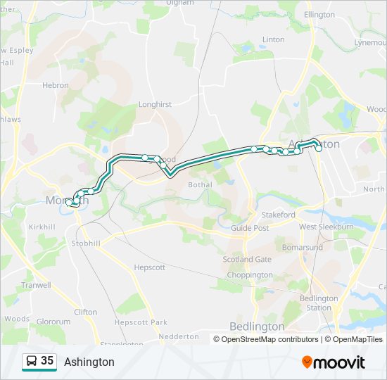 35 Route: Schedules, Stops & Maps - Ashington (Updated)