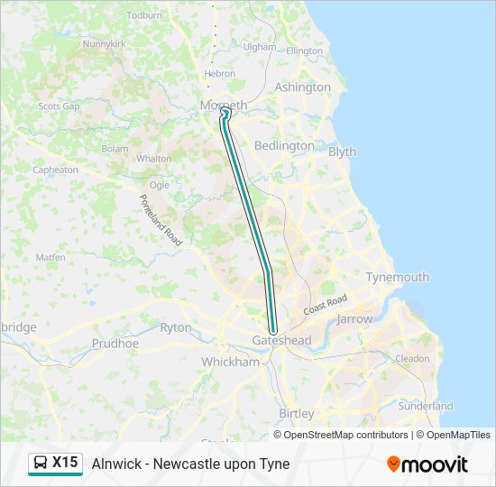 x15 Route: Schedules, Stops & Maps - Morpeth (Updated)