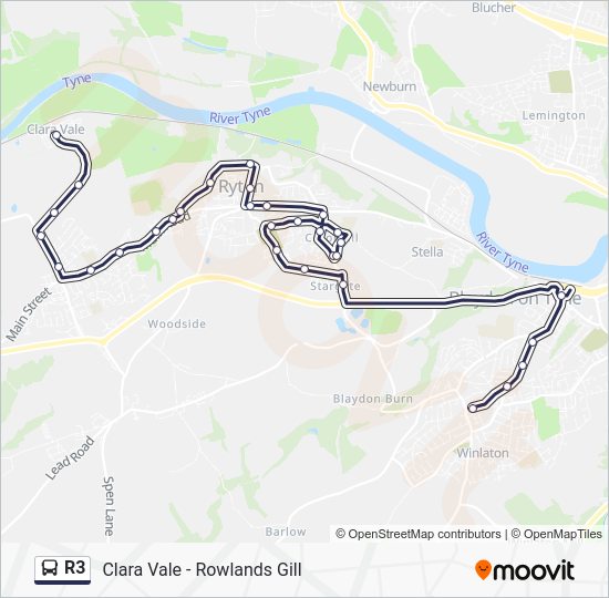 R3 Route: Schedules, Stops & Maps - Winlaton (Updated)