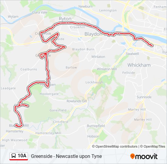 10a Route: Schedules, Stops & Maps - Metrocentre (Updated)