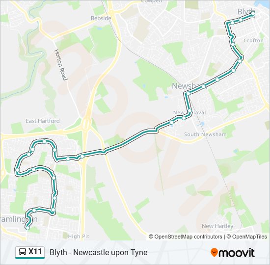 x11 Route: Schedules, Stops & Maps - Cramlington (Updated)