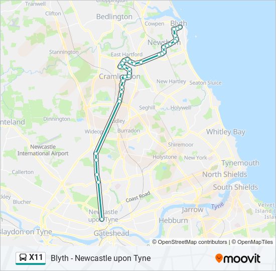 x11 Route: Schedules, Stops & Maps - Blyth (Updated)