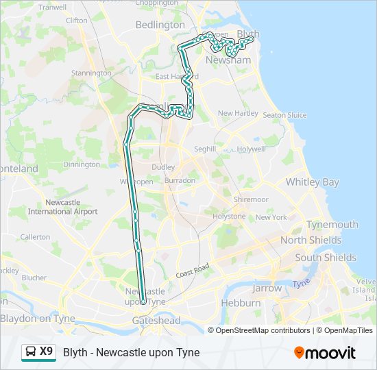 x9 Route: Schedules, Stops & Maps - Blyth (Updated)