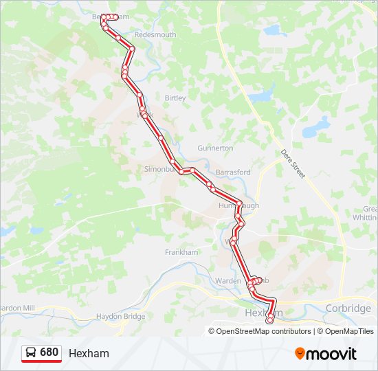 680 Route: Schedules, Stops & Maps - Hexham (Updated)