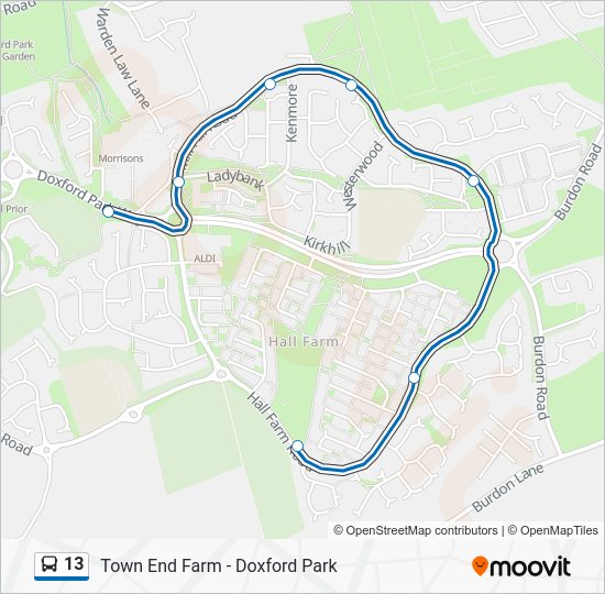 13 Route: Schedules, Stops & Maps - Doxford Park (Updated)