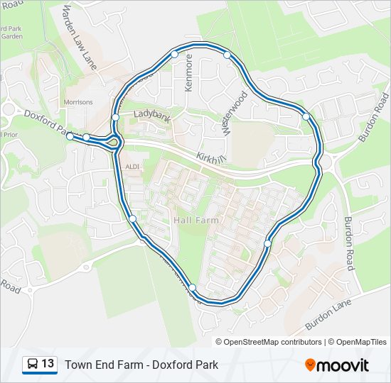 13 Route: Schedules, Stops & Maps - Doxford Park (Updated)