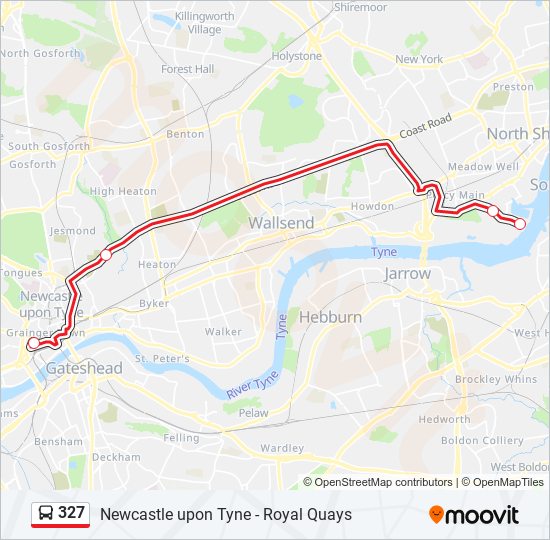 327 Route: Schedules, Stops & Maps - Newcastle upon Tyne (Updated)