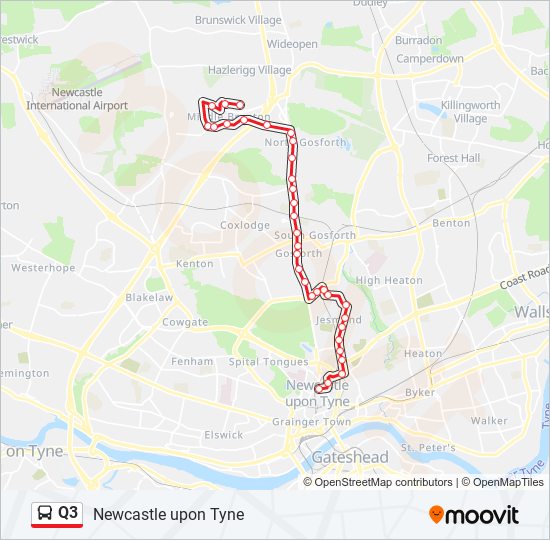 q3 Route: Schedules, Stops & Maps - Newcastle upon Tyne (Updated)