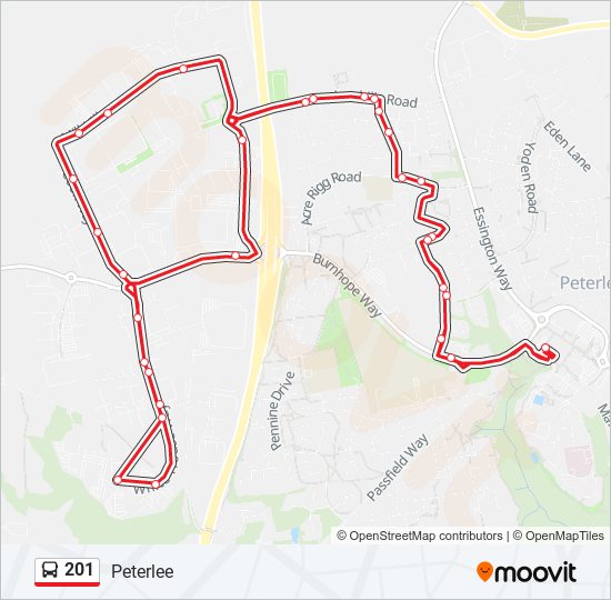 201 Route: Schedules, Stops & Maps - Peterlee (Updated)