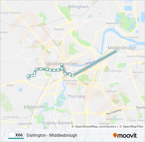 x66 Route: Schedules, Stops & Maps - Hartburn (Updated)