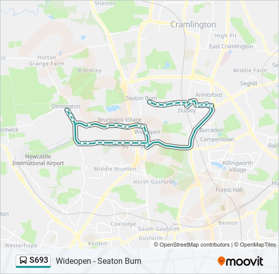 s693 Route: Schedules, Stops & Maps - Seaton Burn (Updated)