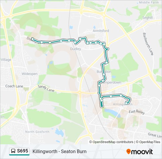s695 Route: Schedules, Stops & Maps - Seaton Burn (Updated)