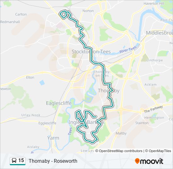 15 Route: Schedules, Stops & Maps - Ingleby Barwick (Updated)