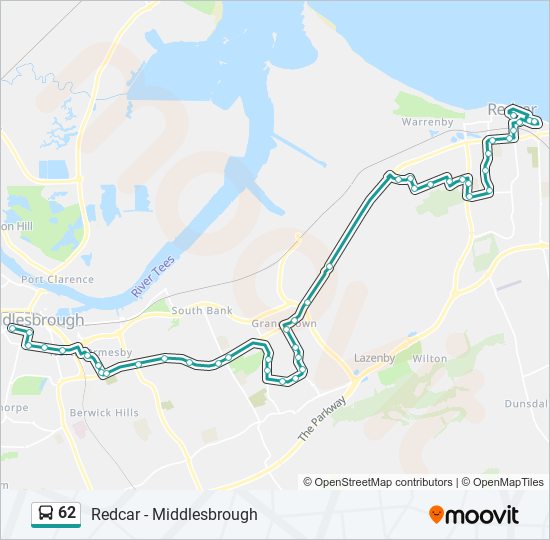 62 Route: Schedules, Stops & Maps - Redcar (Updated)