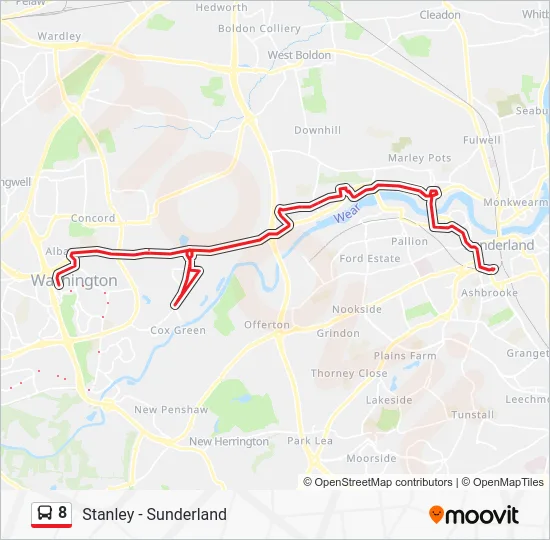 8 Route: Schedules, Stops & Maps - Sunderland (Updated)