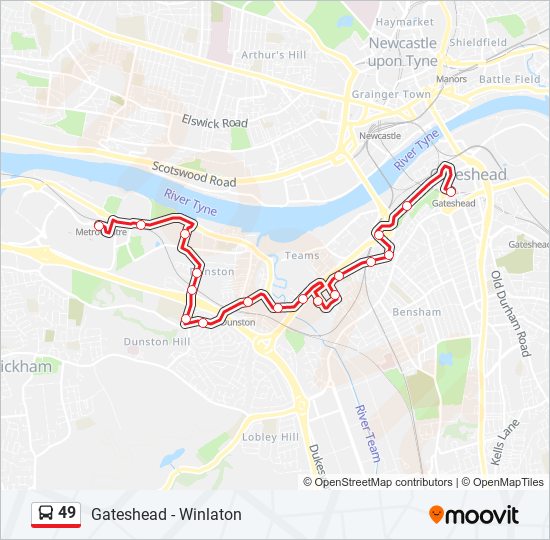 49 Route: Schedules, Stops & Maps - Metrocentre (Updated)