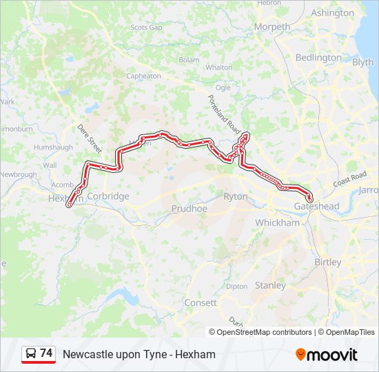 74 Route: Schedules, Stops & Maps - Newcastle upon Tyne (Updated)