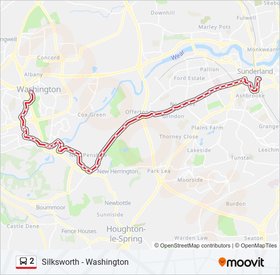 2 Route: Schedules, Stops & Maps - Sunderland (Updated)