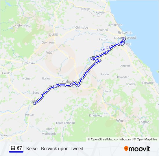 67 Route: Schedules, Stops & Maps - Berwick-Upon-Tweed (Updated)