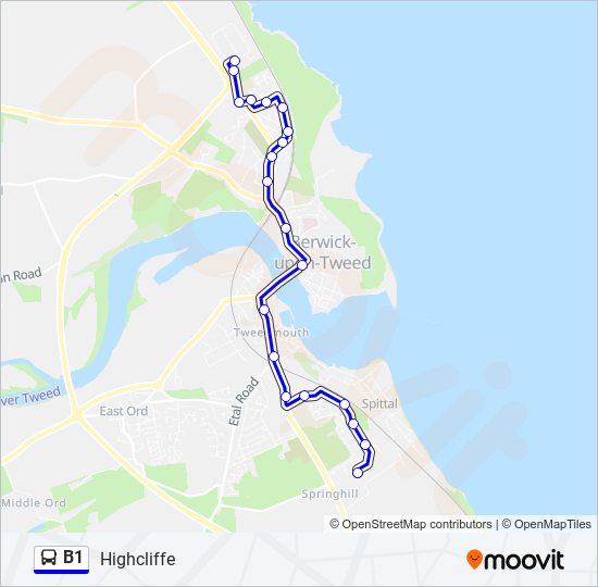 B1 Route: Schedules, Stops & Maps - Highcliffe (Updated)