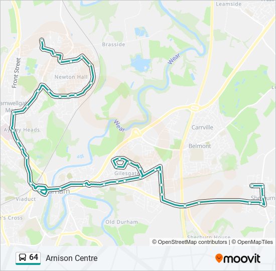 64 Route: Schedules, Stops & Maps - Arnison Centre (Updated)