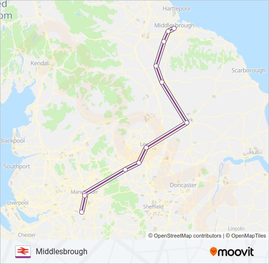 transpennine express Route: Schedules, Stops & Maps - Middlesbrough ...
