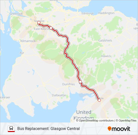 AVANTI WEST COAST Route: Schedules, Stops & Maps - Bus Replacement ...