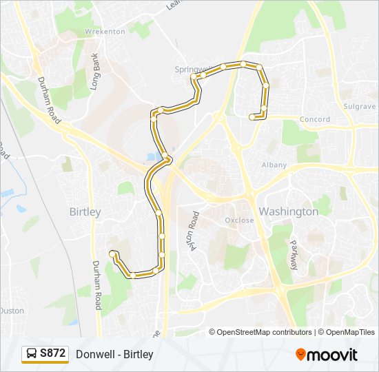 s872 Route: Schedules, Stops & Maps - Birtley (Updated)