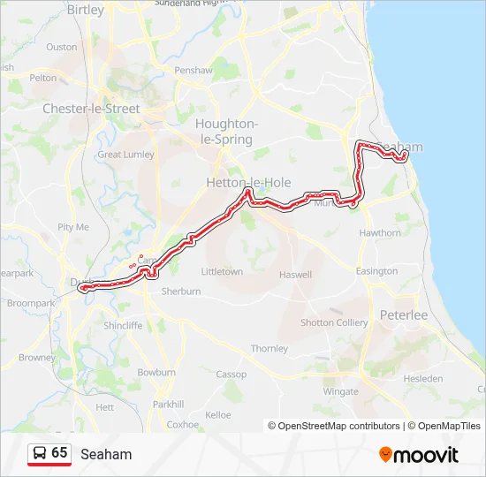 65 Route: Schedules, Stops & Maps - Seaham (Updated)