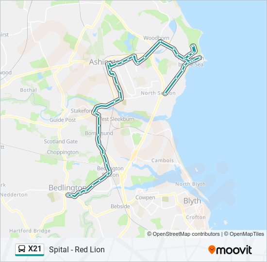 x21 Route: Schedules, Stops & Maps - Red Lion (Updated)