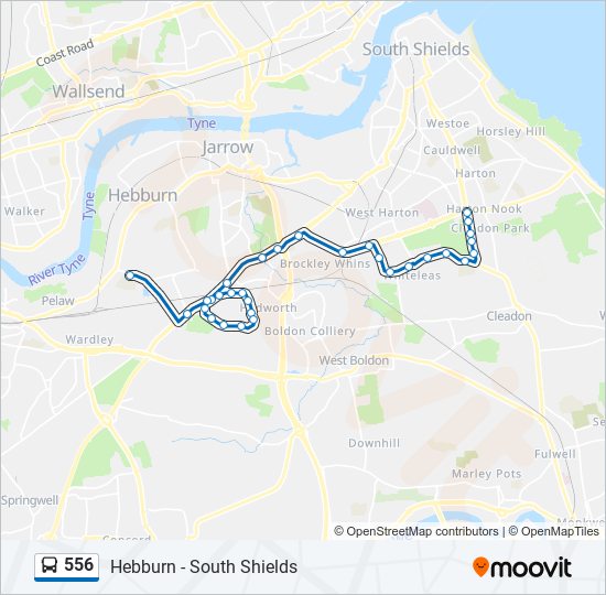 556 Route: Schedules, Stops & Maps - Hebburn (Updated)