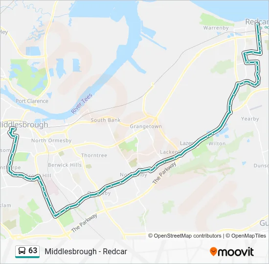 63 Route: Schedules, Stops & Maps - Middlesbrough (Updated)