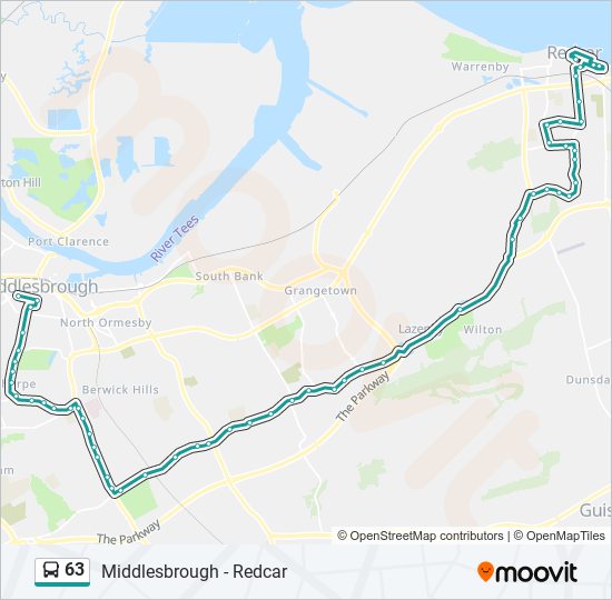 63 Route: Schedules, Stops & Maps - Redcar (Updated)