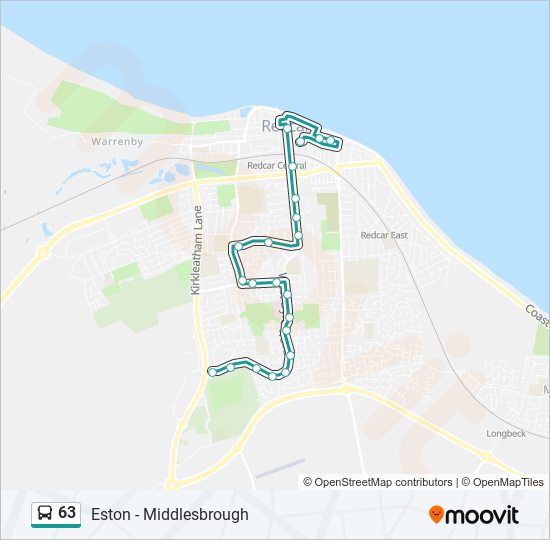 63 Route: Schedules, Stops & Maps - Redcar (Updated)