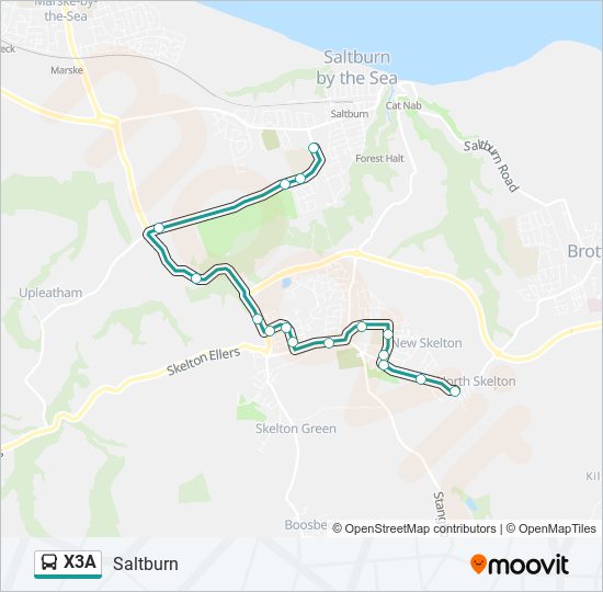 x3a Route: Schedules, Stops & Maps - Saltburn (Updated)