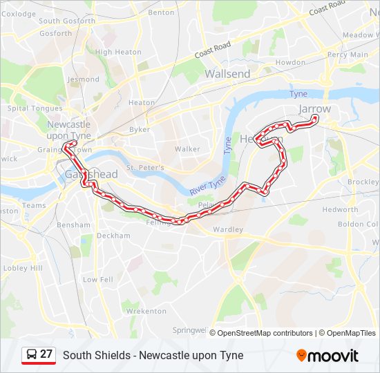 27 Route: Schedules, Stops & Maps - Jarrow (Updated)