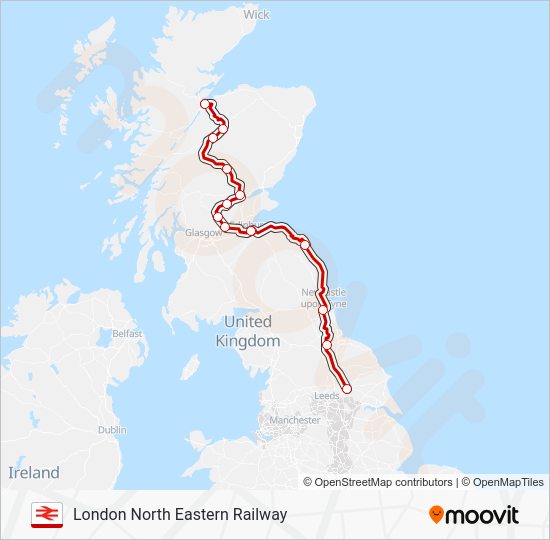 london north eastern railway Route: Schedules, Stops & Maps - Inverness ...