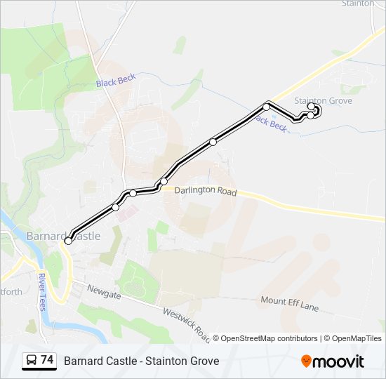 74 Route: Schedules, Stops & Maps - Barnard Castle (Updated)