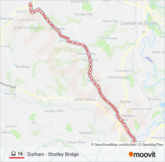 16 Route: Schedules, Stops & Maps - Stanley (Updated)