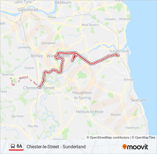 8a Route: Schedules, Stops & Maps - Sunderland (Updated)