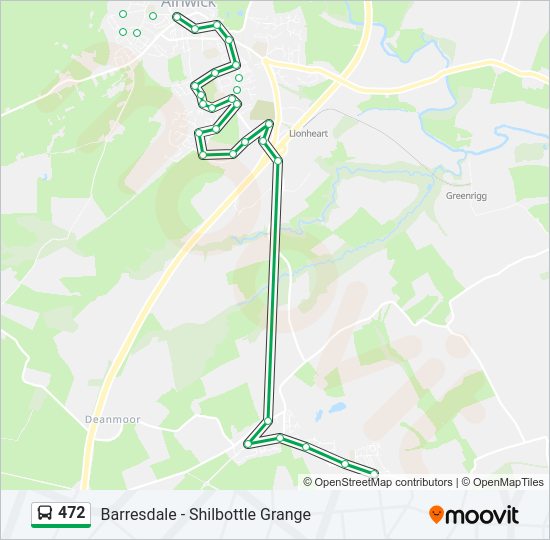 472 Route: Schedules, Stops & Maps - Shilbottle Grange (Updated)