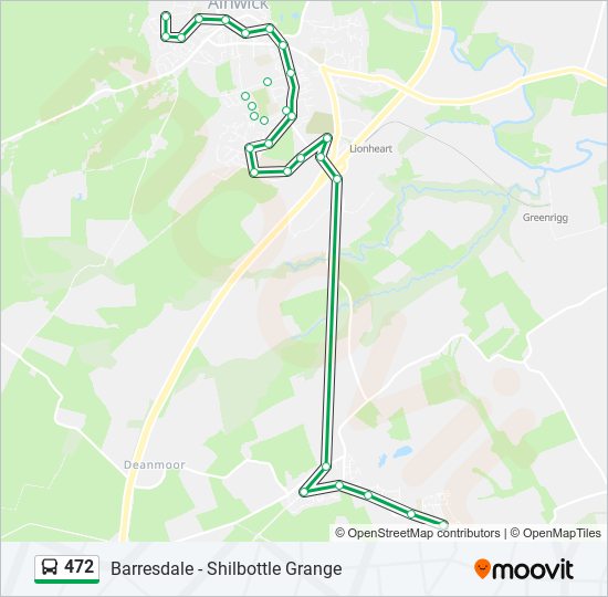 472 Route: Schedules, Stops & Maps - Shilbottle Grange (Updated)