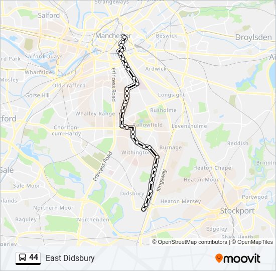 44 Route: Schedules, Stops & Maps - East Didsbury (Updated)