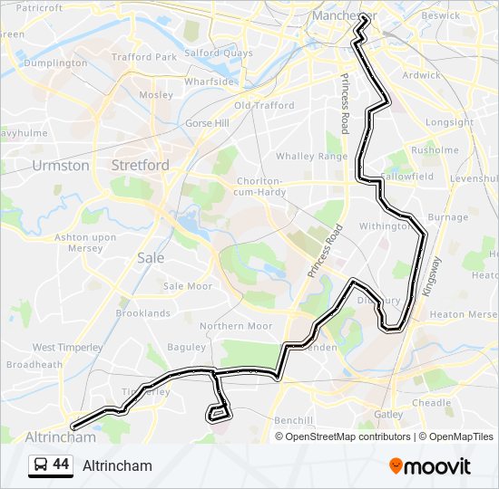 44 Route: Schedules, Stops & Maps - Altrincham (Updated)