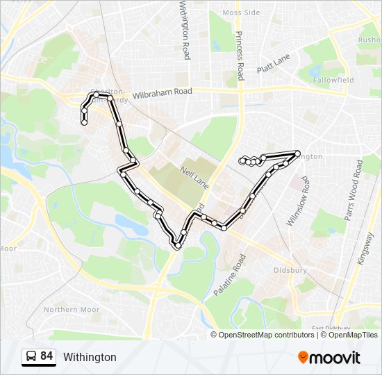 84 Route: Schedules, Stops & Maps - Withington (Updated)