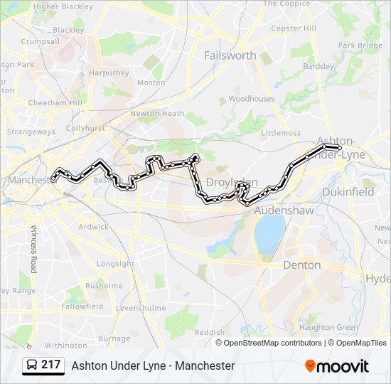 217 Route: Schedules, Stops & Maps - Ashton-Under-Lyne (Updated)