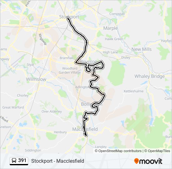 391 Route: Schedules, Stops & Maps - Stockport (Updated)